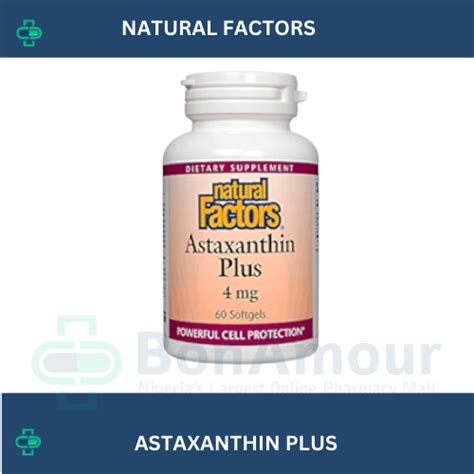 Buy Natural Factors Astaxanthin Plus 4mg X 60 Softgels