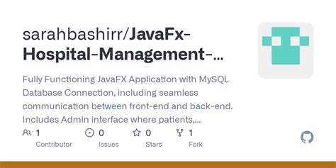 Github Sarahbashirrjavafx Hospital Management System Fully Functioning Javafx Application