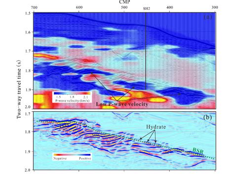 A Velocity Distribution Superimposed Onto The Seismic Section From Cmp