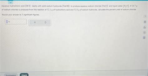 Solved Aqueous Hydrochloric Acid Hcl Reacte With Solid