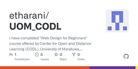Github Etharaniuomcodl I Have Completed Web Design For Beginners