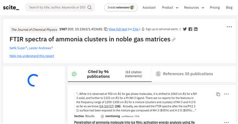 Ftir Spectra Of Ammonia Clusters In Noble Gas Matrices [scite Report]