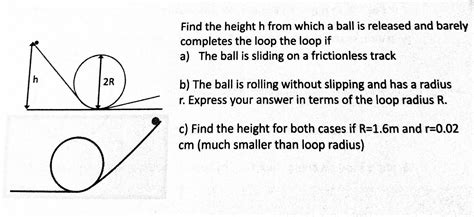 Solved Find The Height H From Which A Ball Is Released And Chegg Com