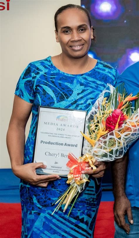 Solomon Cheryl Bera Of Sibc Wins The Production Award Photo Credit
