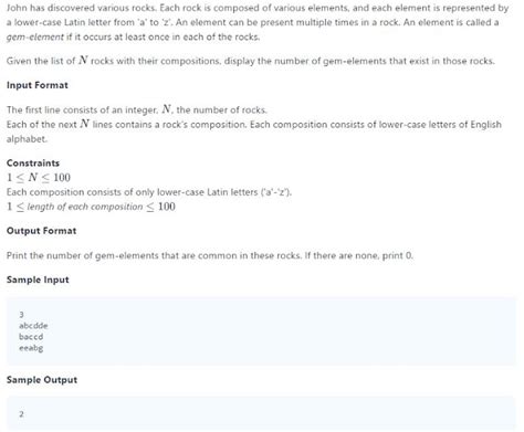 gemstones hackerrank solution in c