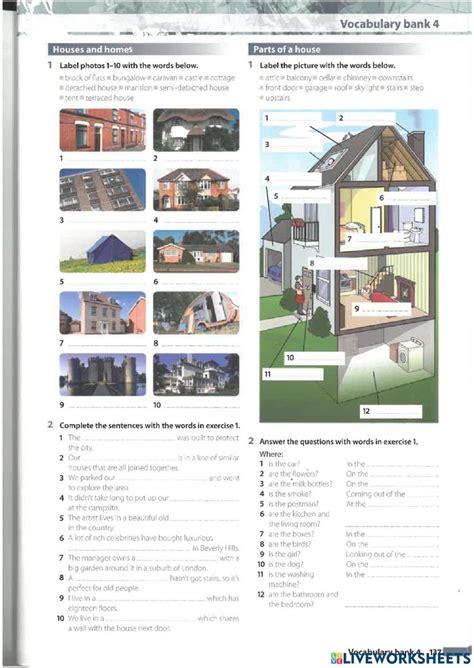 Houses And Homes Exercise Different Types Of Houses At Home Workouts Worksheets