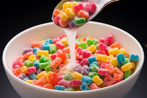 다채로운 시리얼로 가득 찬 그릇 과일 루프의 사진 배경 일러스트 및 사진 무료 다운로드 Pngtree