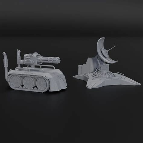 Drone Sentry Gun With Satellite Station 3d Model 3d Printable Cgtrader