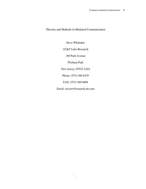 Pdf Theories And Methods In Mediated Communication