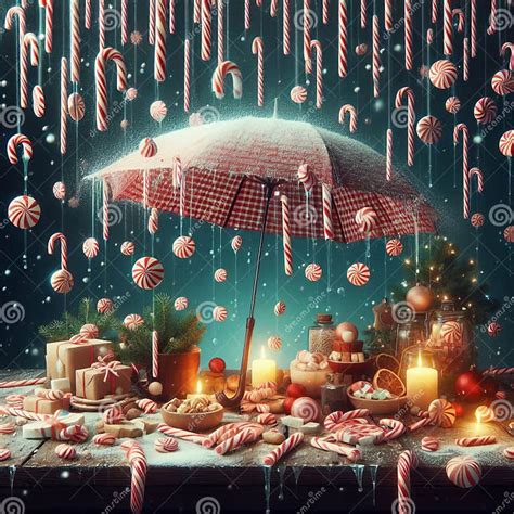 4 36 Unusual Rain Of Candy Canes Pepperint Treats Falling Fro Stock
