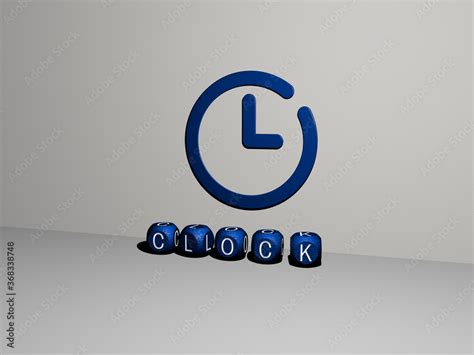 3d graphical image of clock vertically along with text built by