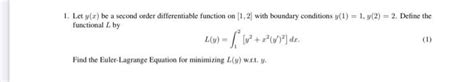 Solved Let Yx Be A Second Order Differentiable Function On
