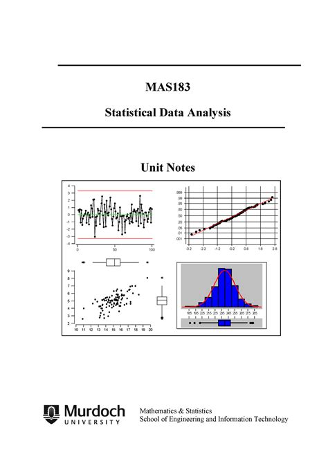 Mas183 Unit Notes Mas Statistical Data Analysis Unit Notes Mathematics And Statistics School Of
