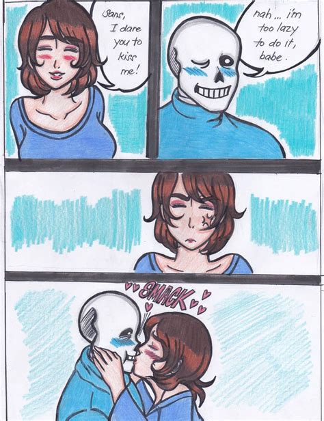 I Dare You To Kiss Me Part By Cashopeia Sans X Frisk Undertale
