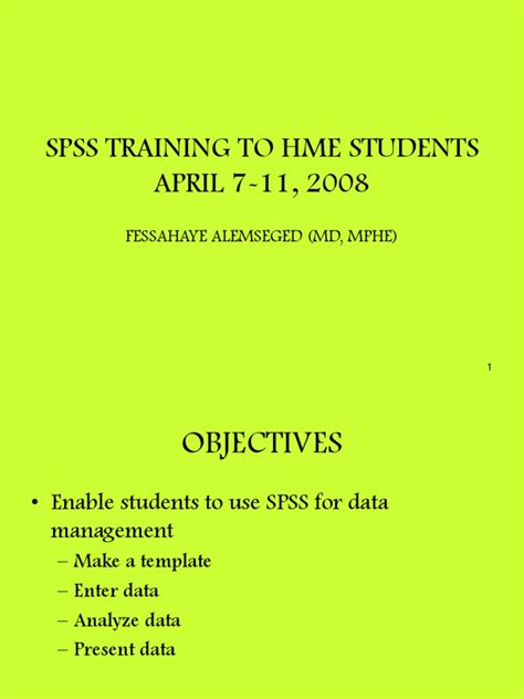 Spss Training Pdf Spss Spreadsheet