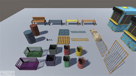 Artstation Street Props Object Set Game Assets