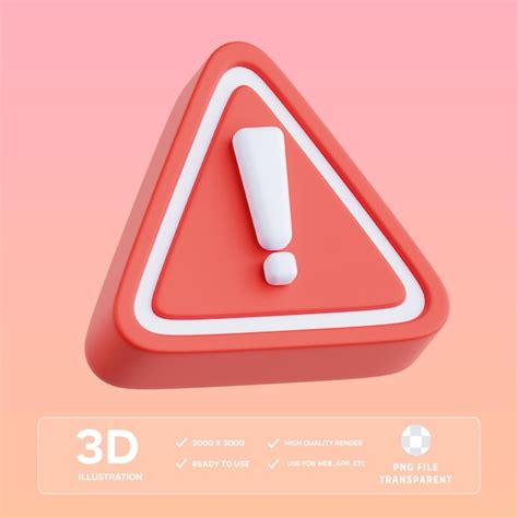 Premium Psd Psd Warning 3d Illustration