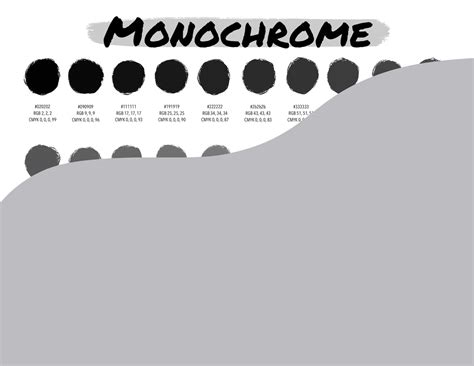 Procreate Color Palette Monochrome Instant Download Digital File Color Swatches Color