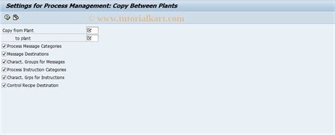 O C SAP Tcode ProcMgmt Copy Settings Betw Plants
