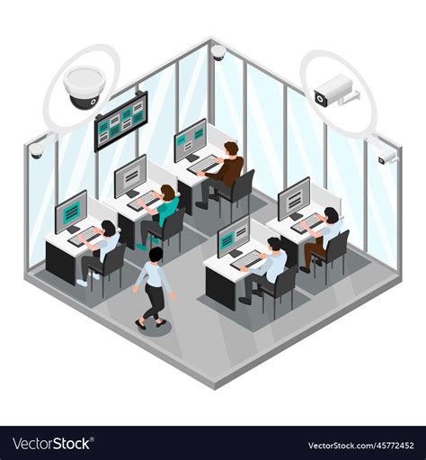 Cctv Remote Control Composition Royalty Free Vector Image