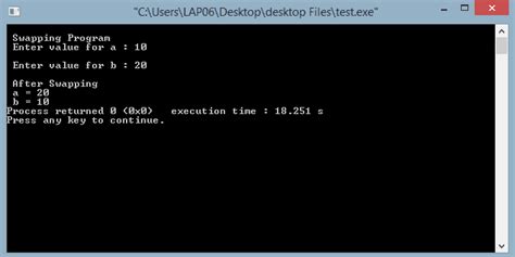 swapping program in c newtum