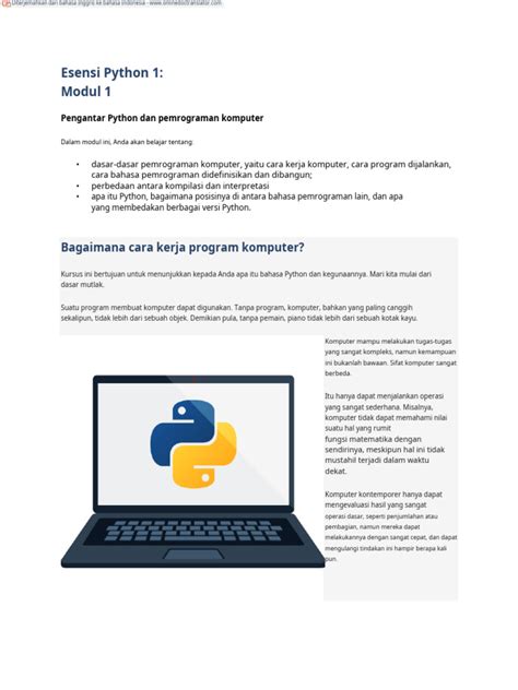 Python Essentials 1.en - Id | PDF | Komputer