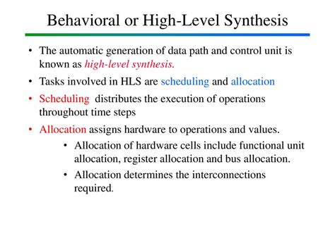 High Level Synthesis Ppt Download