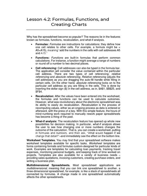 Lesson 42 Pdf Spreadsheet Chart