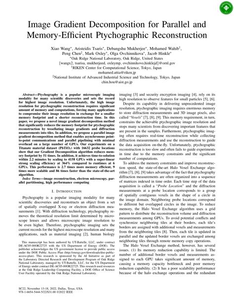Pdf Image Gradient Decomposition For Parallel And Memory Efficient Ptychographic Reconstruction