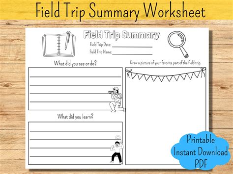 Field Trip Worksheet Templates 60 Photos