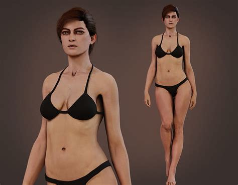 D Model Female Base Character Rig Vr Ar Low Poly Cgtrader