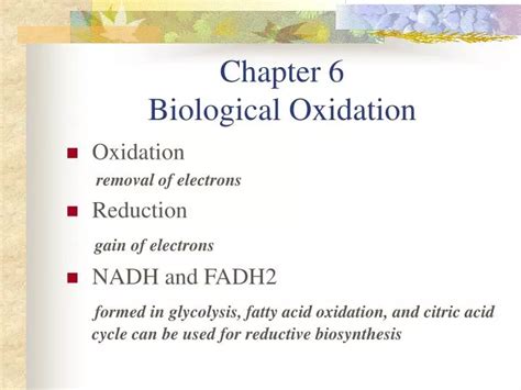 Ppt Chapter Biological Oxidation Powerpoint Presentation Free Download Id