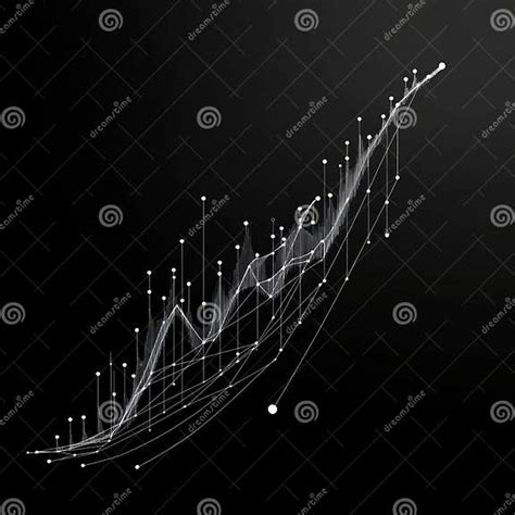 Abstract 3d Line Graph On Black Background Showcasing Data Points And
