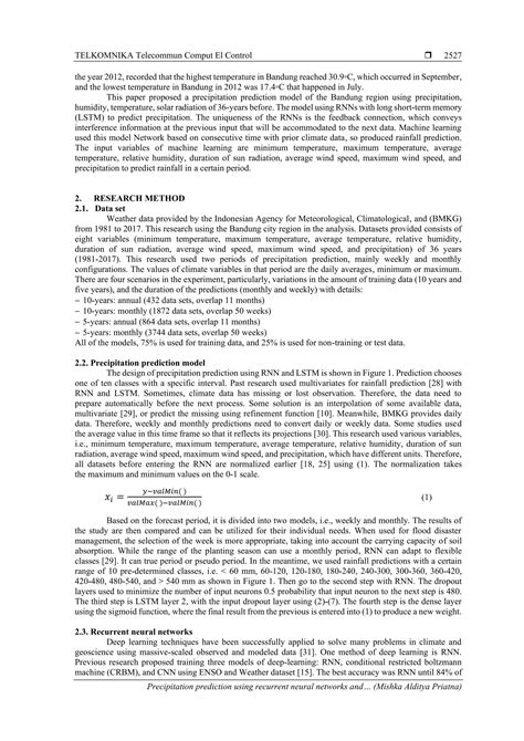Precipitation Prediction Using Recurrent Neural Networks And Long Short