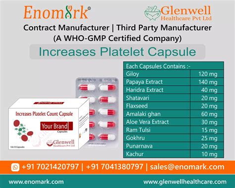 Increases Platelet Capsule Contract Manufacturing