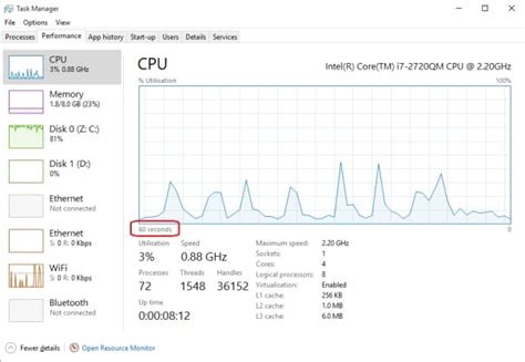 Increase Task Manager Performance View Beyond 60 Seconds Solved