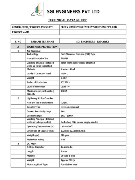 Techincal Data Sheet 071019 Pdf