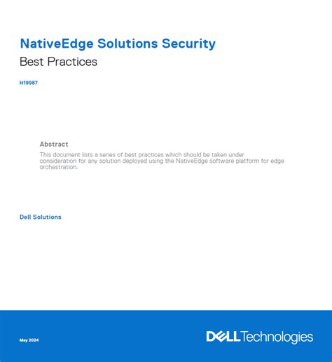 Nativeedge Solutions Security Best Practices Dell Technologies Info Hub