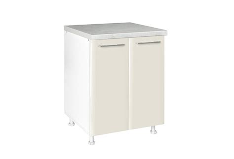 Кухненски шкаф долен с две врати In Mdf D60 бежов гланц • Модулна кухня In Mdf бежов гланц