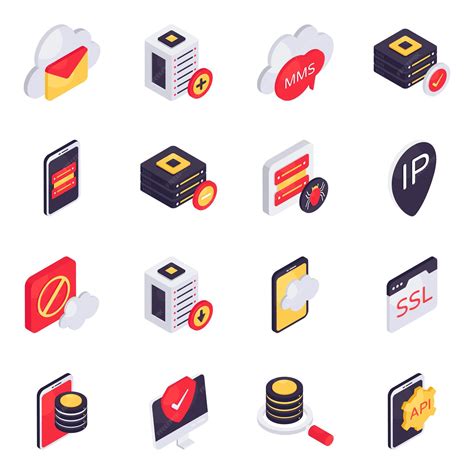 Premium Vector Set Of Big Data Isometric Icons