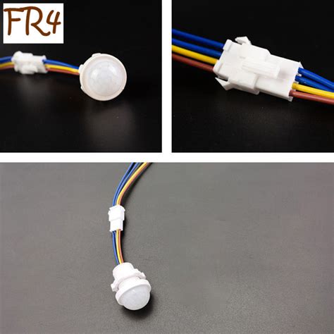 เซ็นเซอร์ตรวจจับอินฟราเรดเครื่องตรวจจับความเคลื่อนไหวสวิทช์ไฟติดผนังขนาดเล็ก Pir โมดูลพร้อมสายไฟ