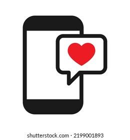Vector Illustration Smartphone Heart Emoji Speech Stock Vector Royalty Free