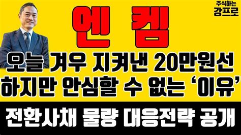 엔켐 주가 2 내려20만원선 지키나 주가 하락 이유 이것 엔켐 엔켐대응 엔켐전망 Youtube