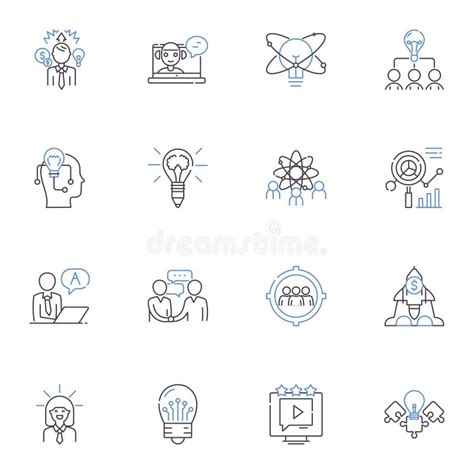 Innovation Formation Line Icons Collection Creativity Transformation Invention Progression