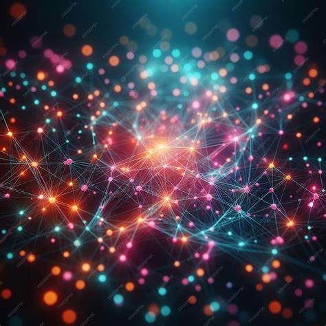 premium photo colorful neural network background network of