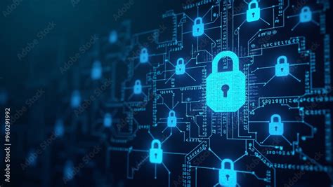 Cybersecurity Matrix Design A Banner Featuring A Digital Grid With Padlocks Security Shields