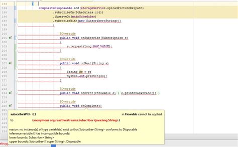 rx java android rxjava2 flowable with compositedisposable stack
