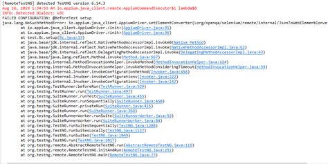 Java Lang Nosuchmethoderror Io Appium Java Client Appiumdriver