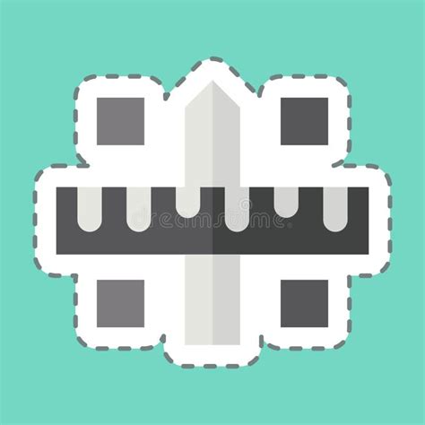 Sticker Line Cut Prototype Related To Creative Concept Symbol Simple Design Editable Stock