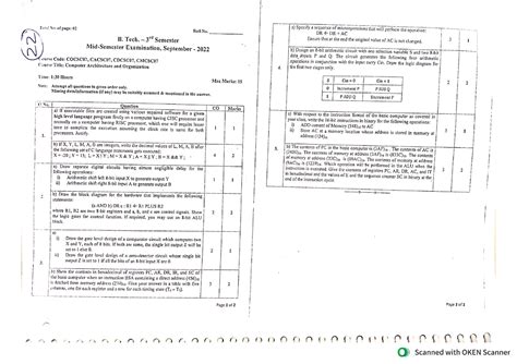Btech Rd Sem PYQs Information Technology Studocu